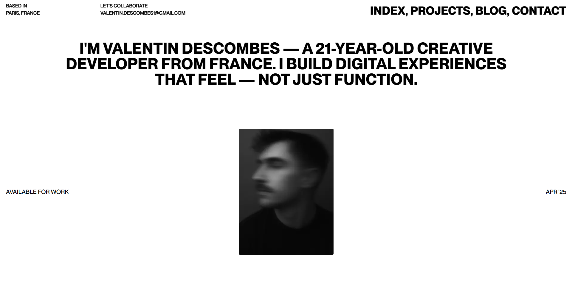 Creative Developer Freelance • Valentin Descombes